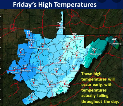 Single-digit wind chills, ice expected to freeze West Virginia this ...
