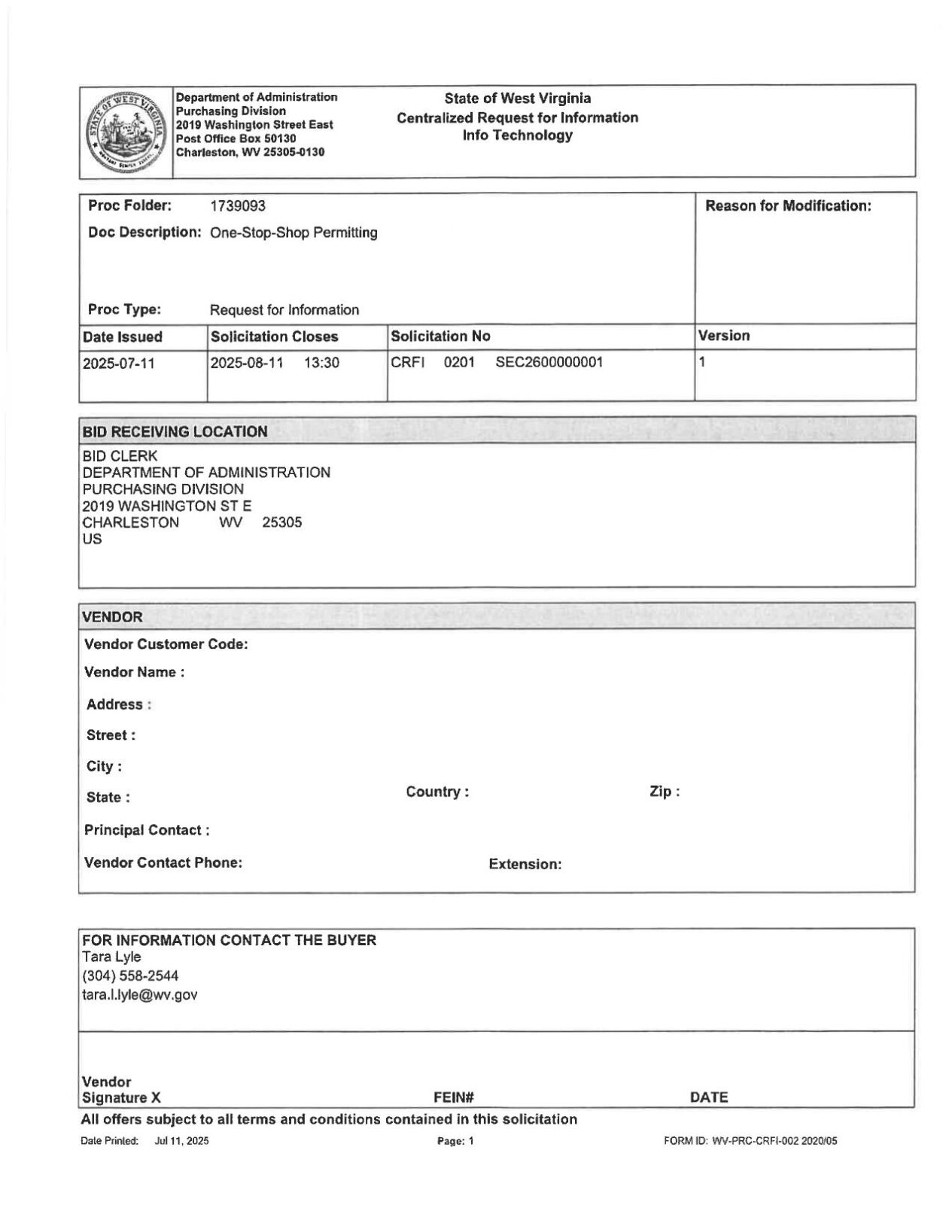 West Virginia seeks info from vendors for One-Stop-Shop Permitting ...