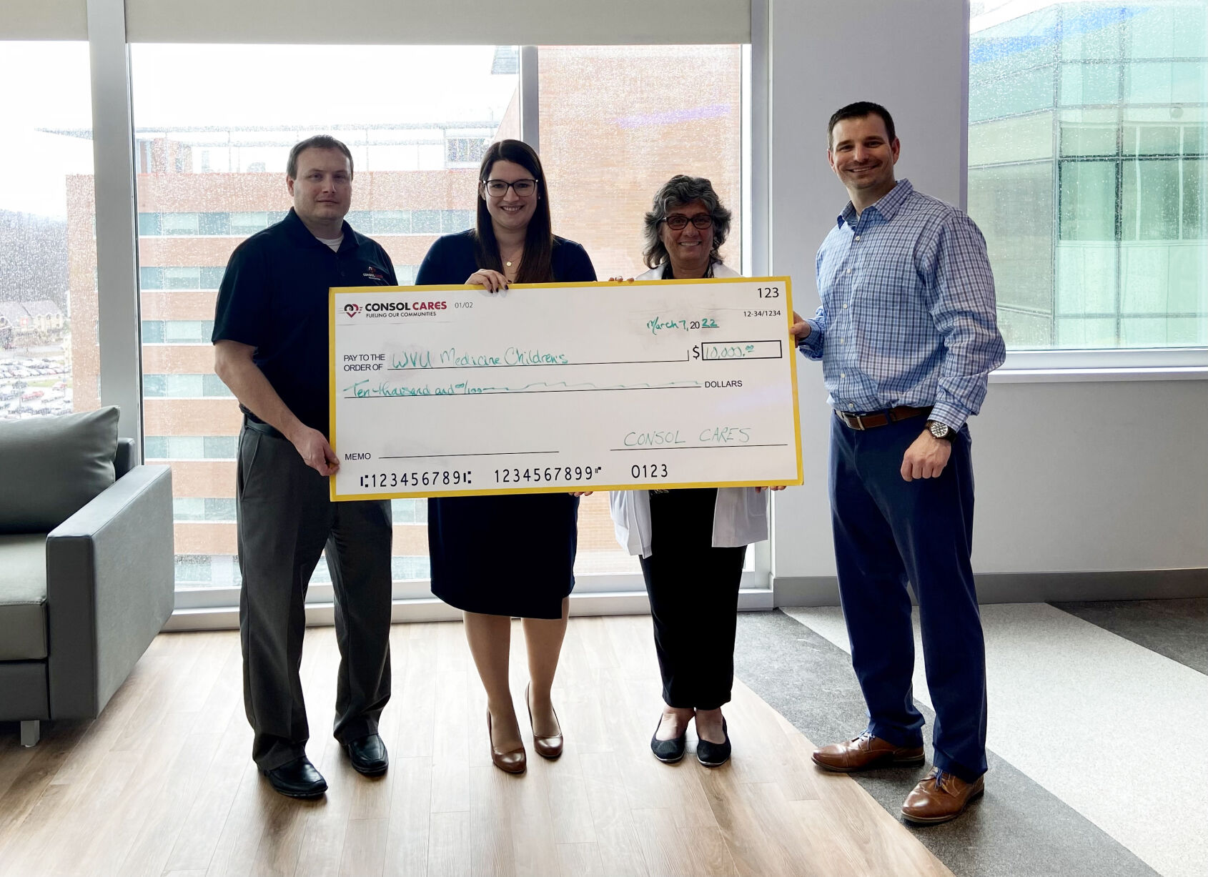CONSOL Cares Foundation contributes $10K to aid WVU Medicine Children’s ...