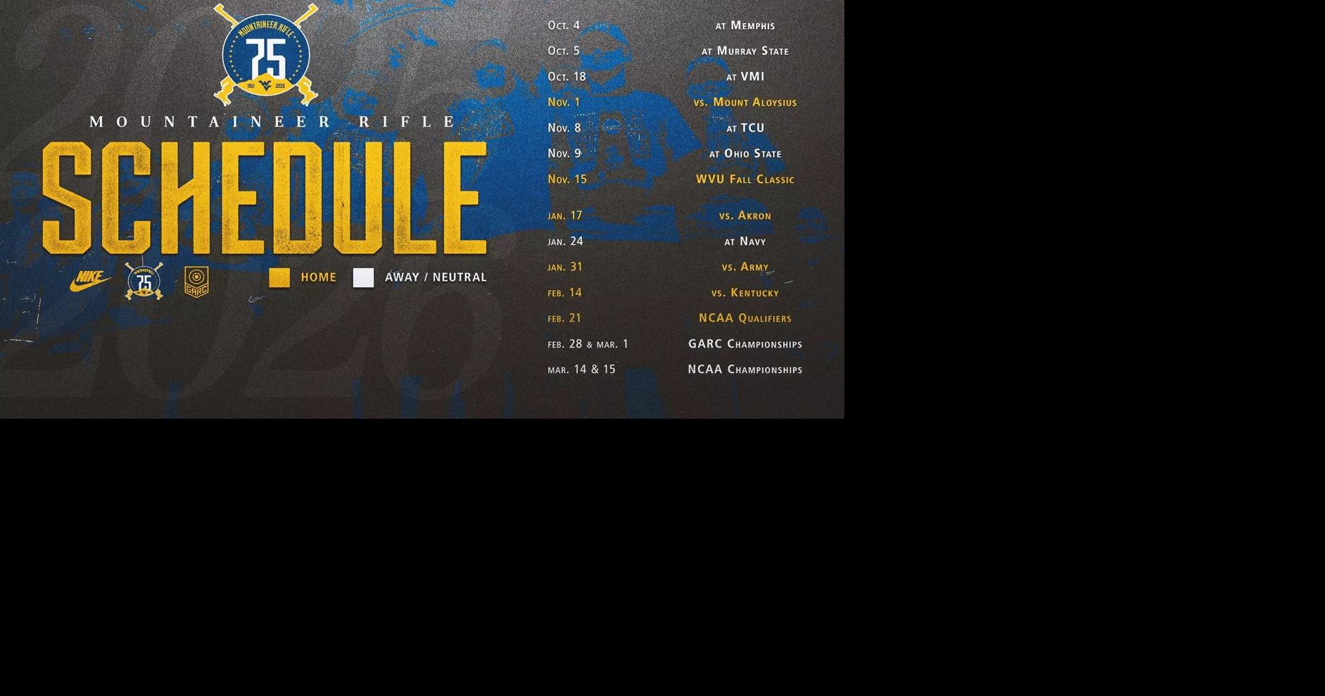 WVU Rifle Unveils 2025-26 Schedule, Celebrates 75th Season | WV News ...