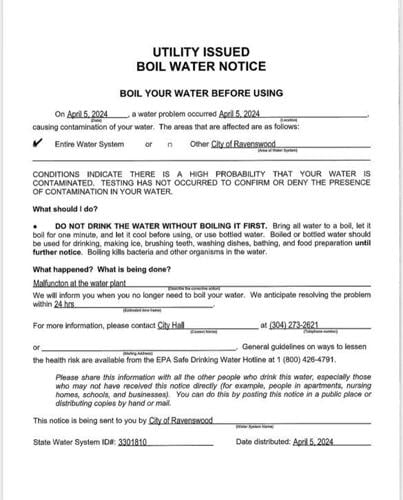 Boil Water Notice | News for Jackson Star and Herald | wvnews.com