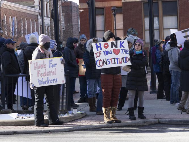 Morgantown (West Virginia) protesters target President Trump, Elon Musk ...