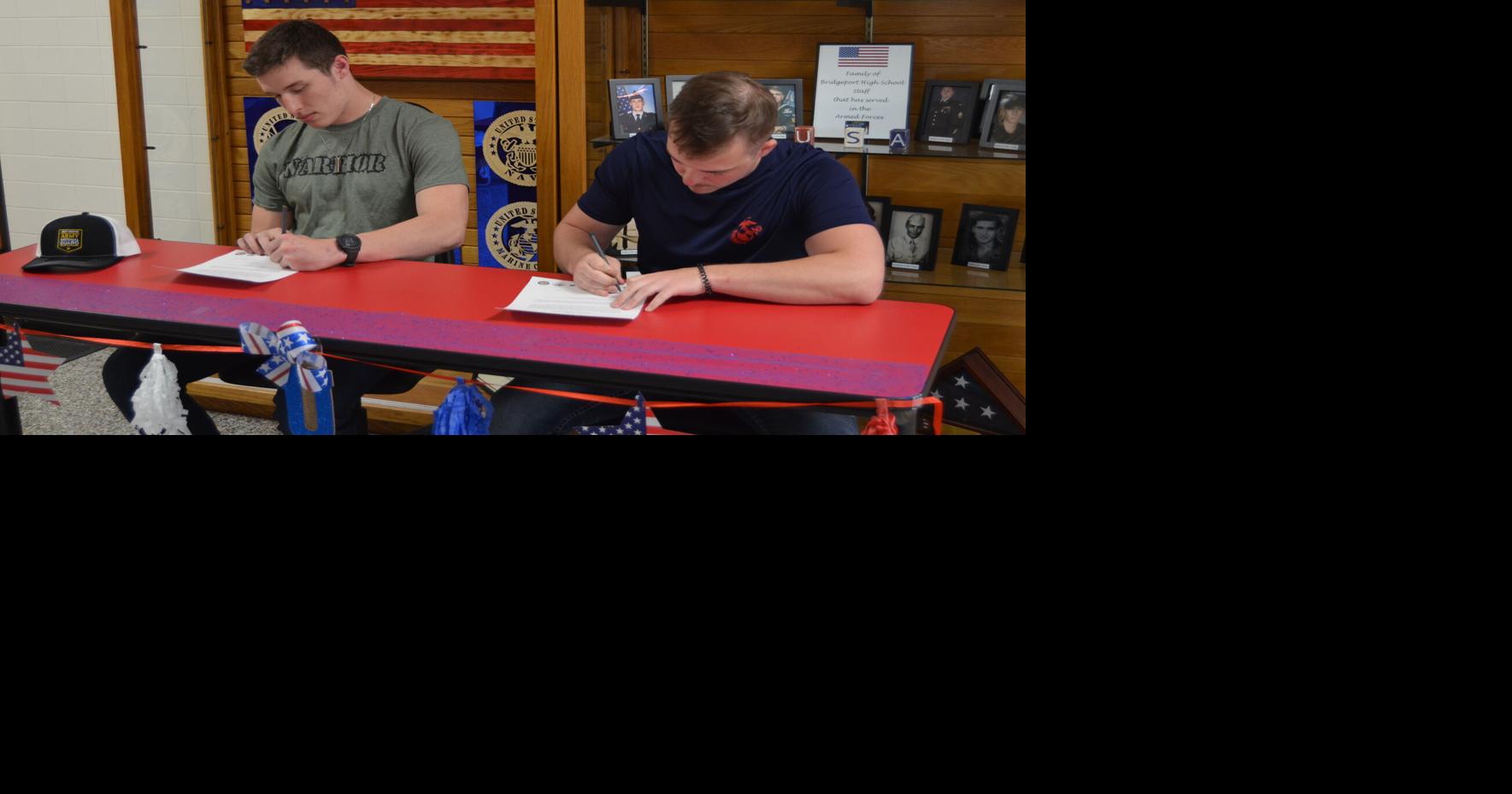 Students sign the dotted line on military signing day at Bridgeport ...