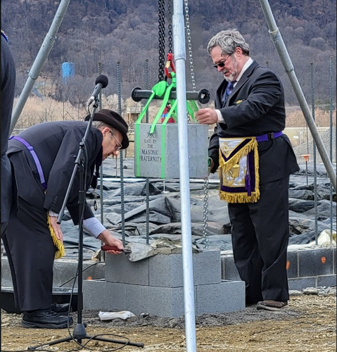 Masons lay cornerstone at Frankfort Elementary | Mineral County WV News ...