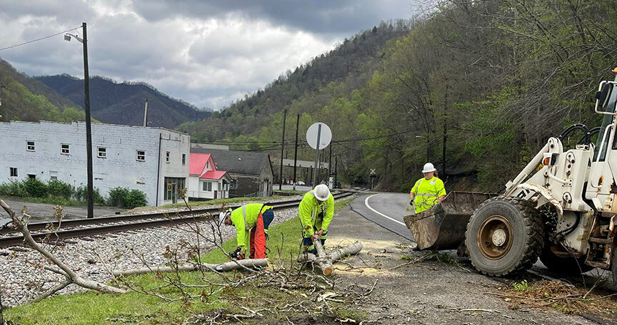 West Virginia Division of Highways crews work on flood damage | West ...
