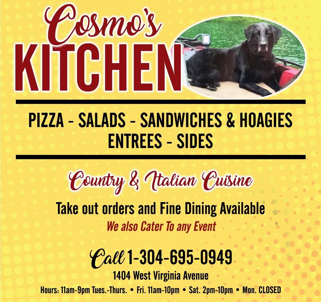 Cosmo's Menu | | wvnews.com