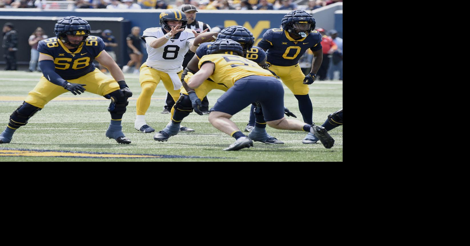 WVU football 0427 Nicco Marchiol takes snap front | West Virginia ...