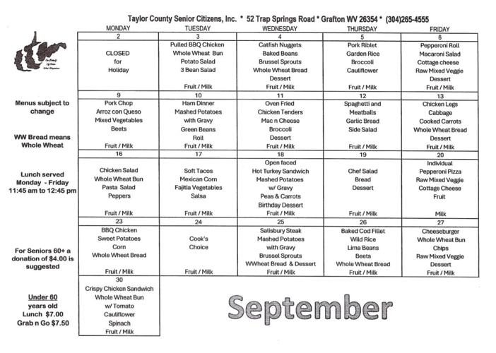 Taylor County Senior Citizens Center (West Virginia) offering meals for ...