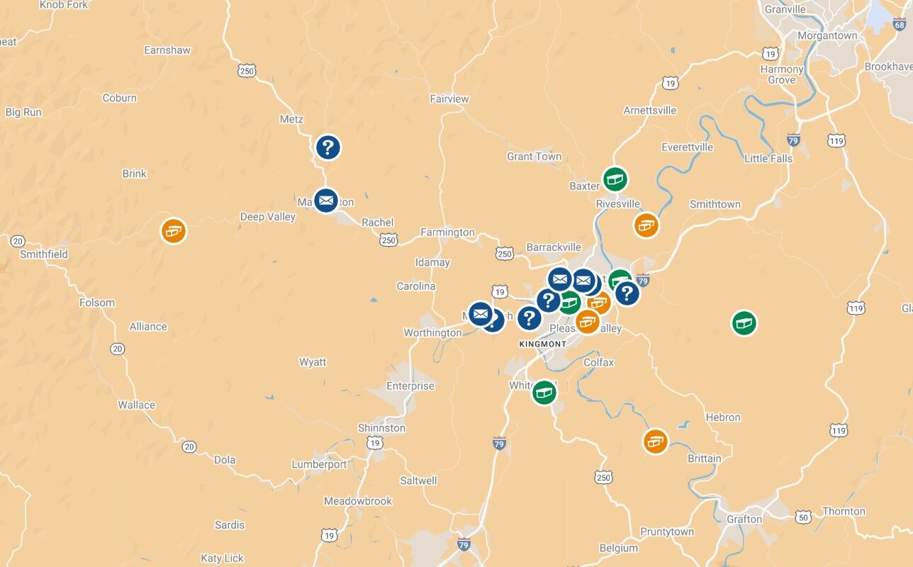 GeoWoodstock XXI preview: Marion County (West Virginia) GeoTour ...