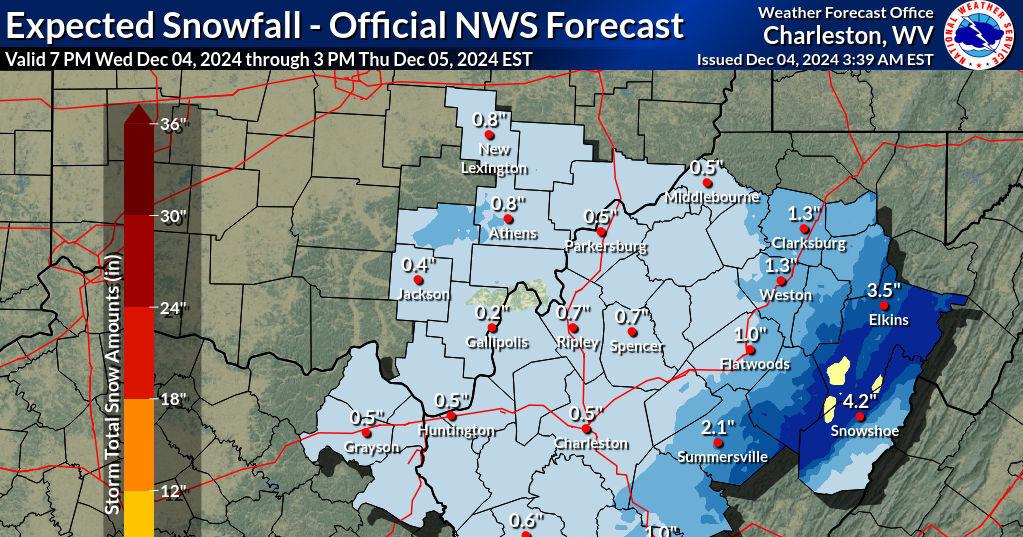 Parts of West Virginia to experience blizzard conditions Wednesday ...