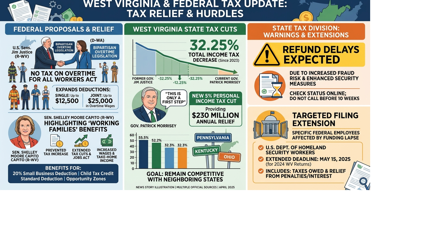 West Virginia leaders push tax cuts as refund delays, filing extension ...