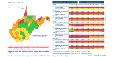 Ritchie moves back to red on West Virginia DHHR County Alert System map ...