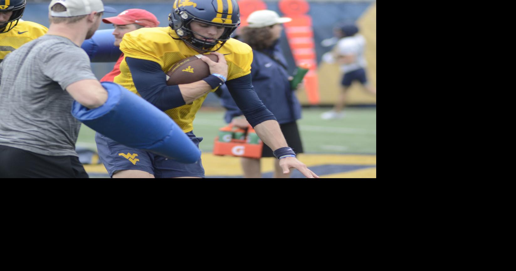 WVU football 0417 Garrett Greene practice drill front | West Virginia ...