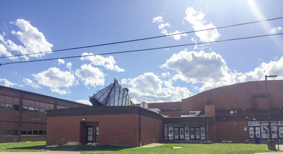 Strong winds damage Gallia Academy Middle School roof | Gallipolis News ...