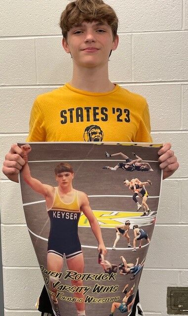 Keyser wrestler Owen Rotruck earns 100th career win | Mineral County WV ...