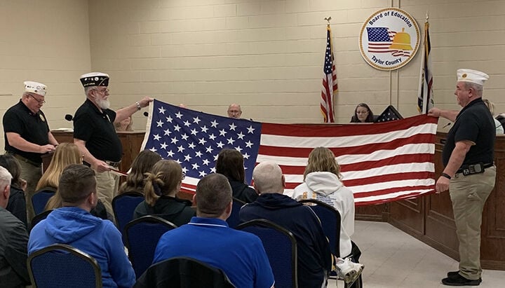 Taylor County, West Virginia American Legion Post 12 leads flag ...
