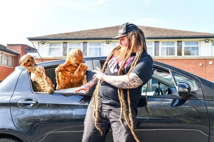 Police swarm man’s car after fake skeletons mistaken for dead bodies ...