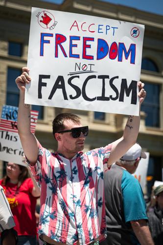 Hundreds gather for 'No Kings' protest in Cheyenne | Local News ...