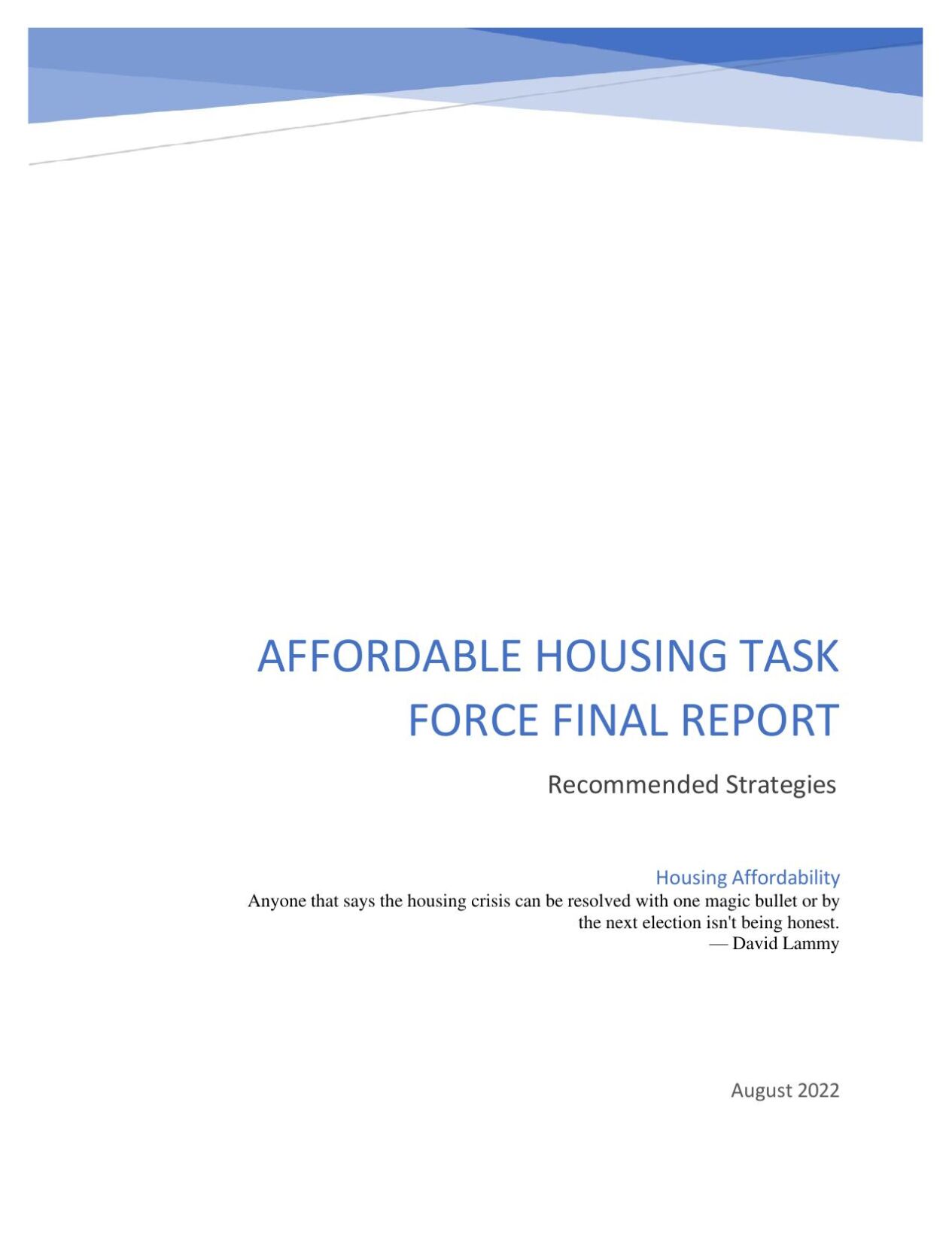 Affordable Housing Task Force Final Report | | wyomingnews.com