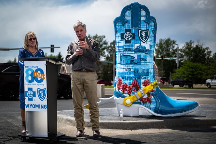 Blue Cross Blue Shield of Wyoming unveils new Big Boot statue ...