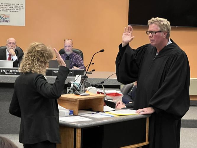 A new era: Rock Springs Mayor Max Mickelson sworn in at city council ...