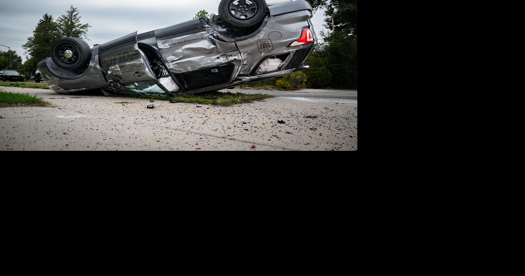 Cheyenne Police vehicle flips after colliding with another vehicle in pursuit of speeder | Local ...