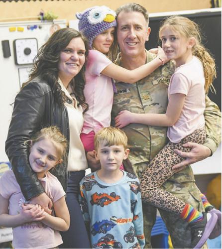 Returning U.S. Army major surprises his children at school | Local News ...