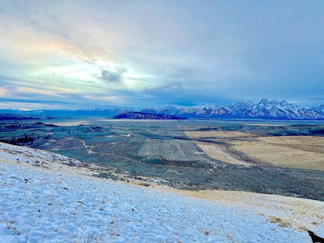 Dusk at the Kelly parcel on the doorstep of Grand Teton National Park ...