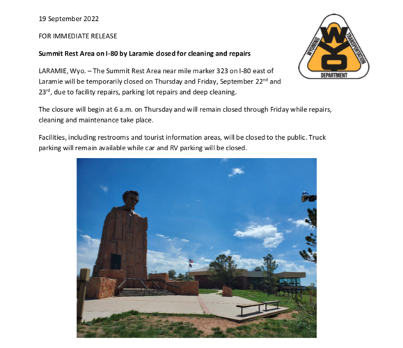 Summit Rest Area on Interstate 80 near Laramie reopens | Local News ...