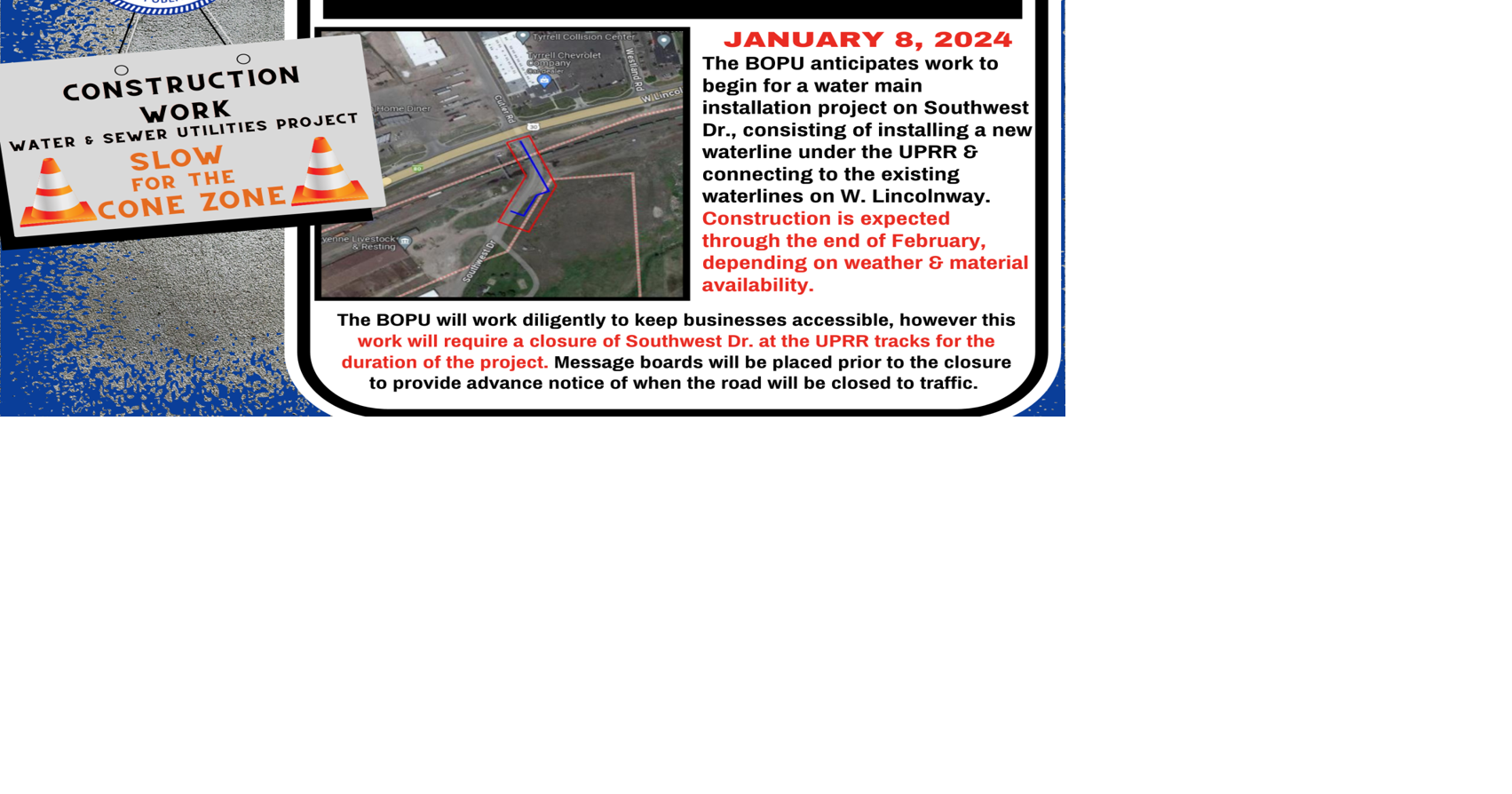 Cheyenne BOPU: Water main installation to close portion of Southwest ...