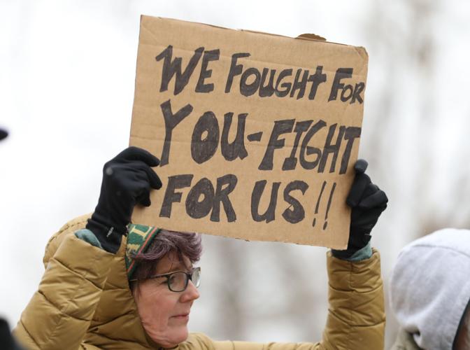 'We fought for you, fight for us': Veterans rally at Capitol | Industry ...