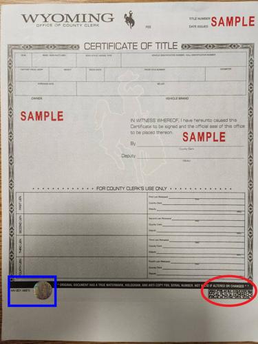 WYDOT warns of stolen blank vehicle titles | Local News | wyomingnews.com