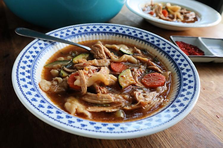 Gretchen's table: Korean hand-torn noodle soup with chicken lifts the ...