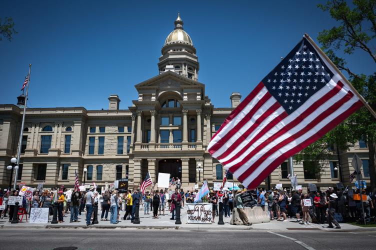 Hundreds gather for 'No Kings' protest in Cheyenne | Local News ...