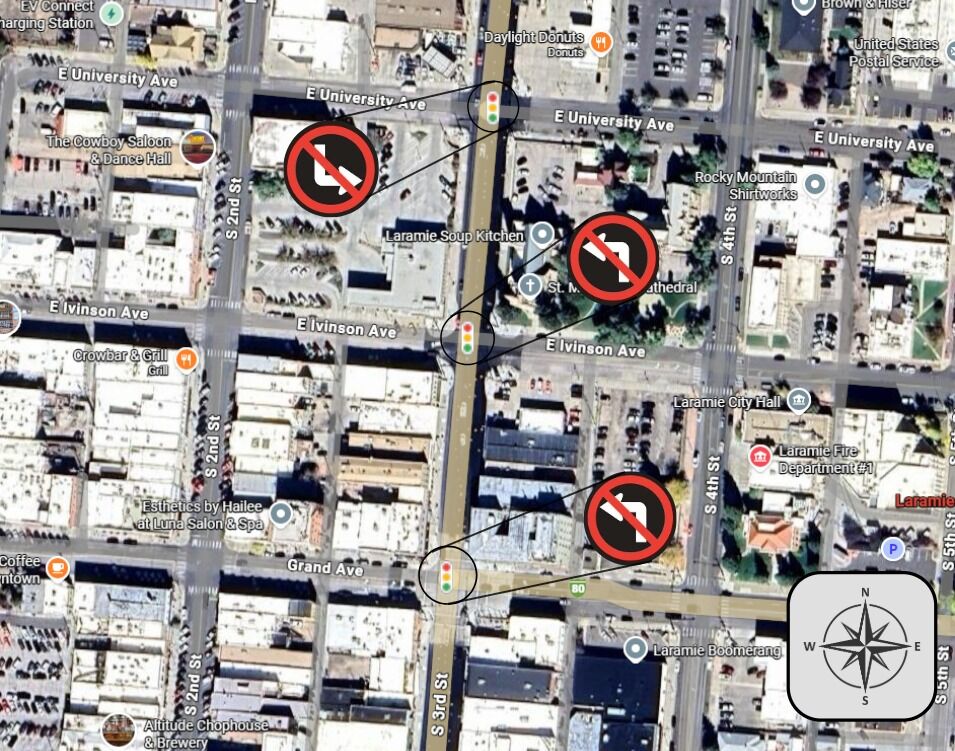 WYDOT to implement 'blank-out' left-turn signs on 3rd St in Laramie ...