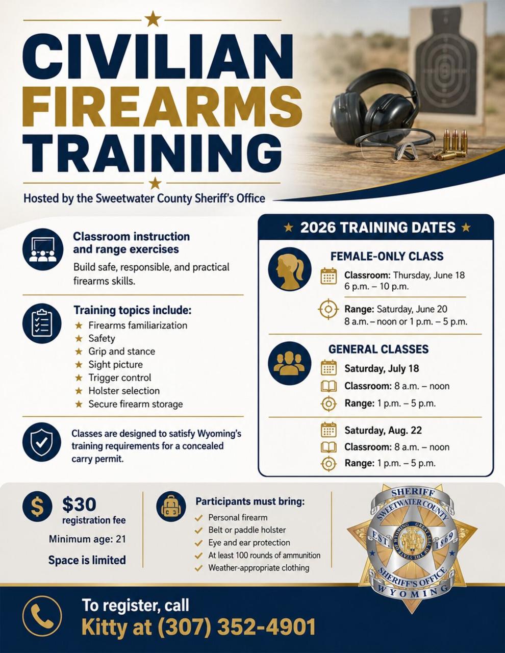Sheriff's office sets 2026 civilian firearms training schedule | Rocket ...
