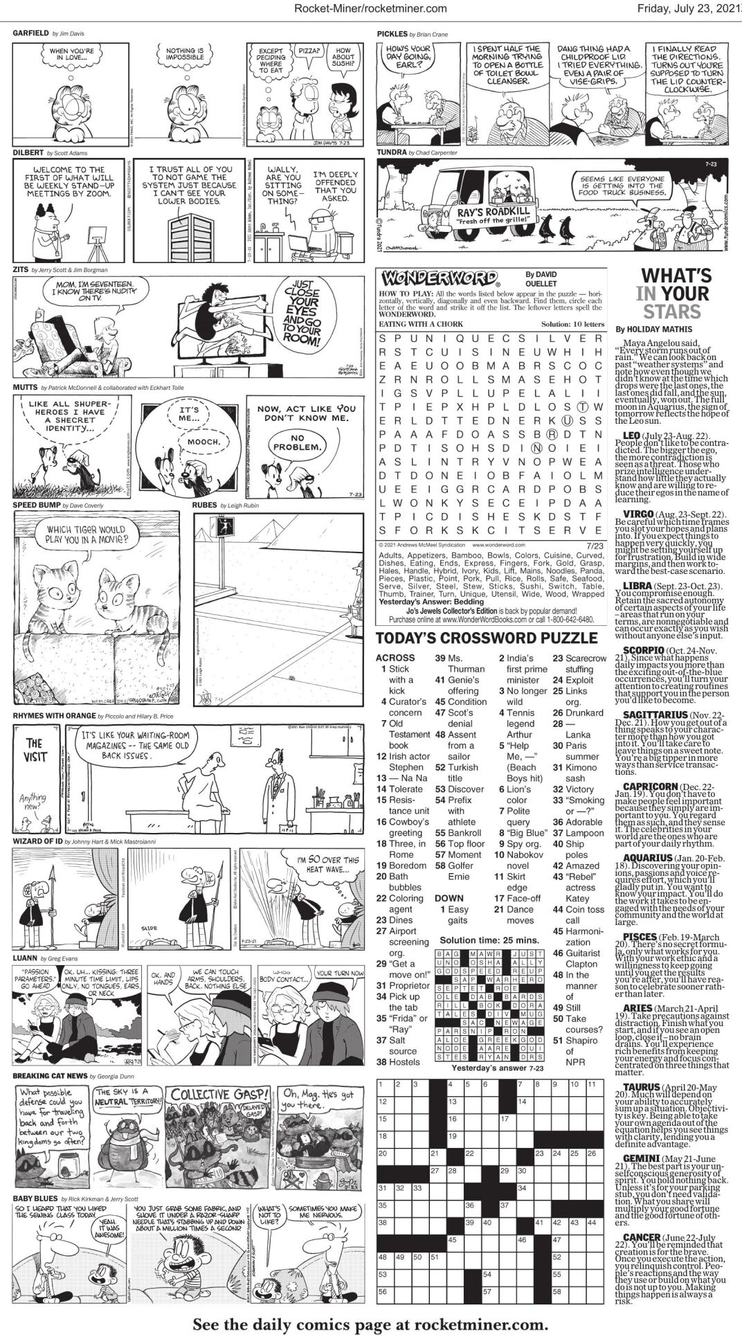 Comics and Puzzle Page July 23, 2021 | Community | wyomingnews.com