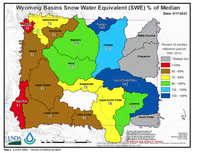 Snowpack still above median for Bighorns, Eastern Wind River Ranges ...
