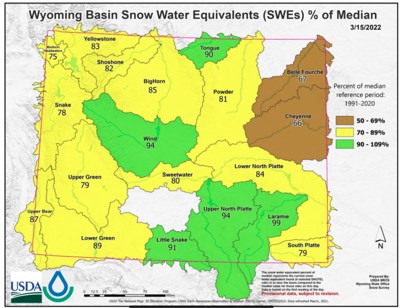 Snowpack in the Wind River Range up a bit; Bighorn River Drainage ...