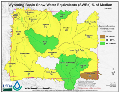 Wind River Snowpack dropped to 94 percent of Median | Local News ...