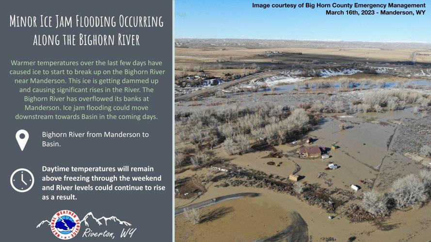 Ice Jam near Manderson results in Flooding | News | wyotoday.com