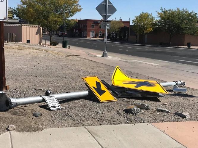 It’s Happened Again: First Street Median Crosswalk Signal Knocked Down ...