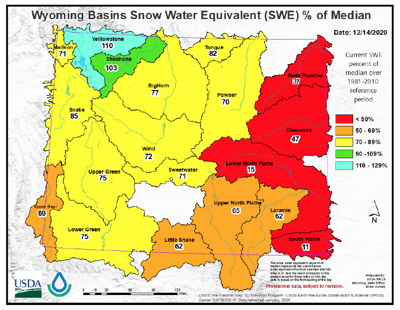 Wind River Basin Snowpack begins snow season at 72 percent of 30-year ...
