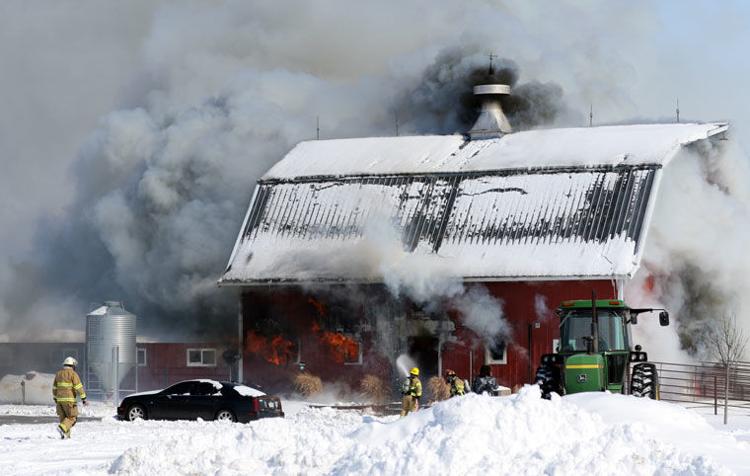 Barn destroyed by fire