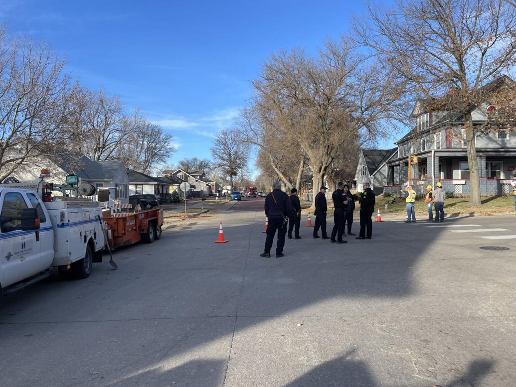 Gas line hit during construction on Sixth Street — fire department on scene