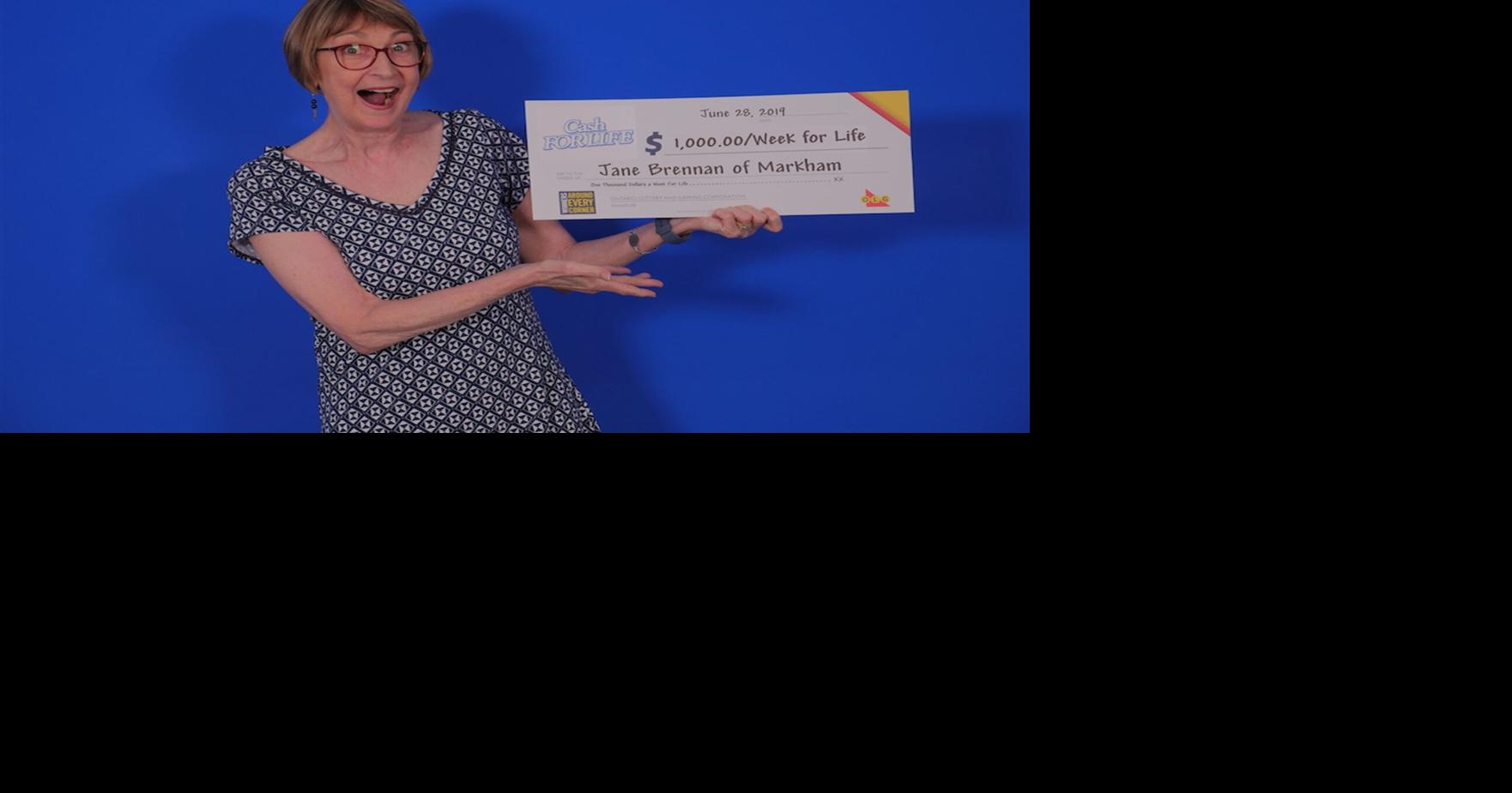 Markham woman wins $1,000 a week top prize with Cash For Life game