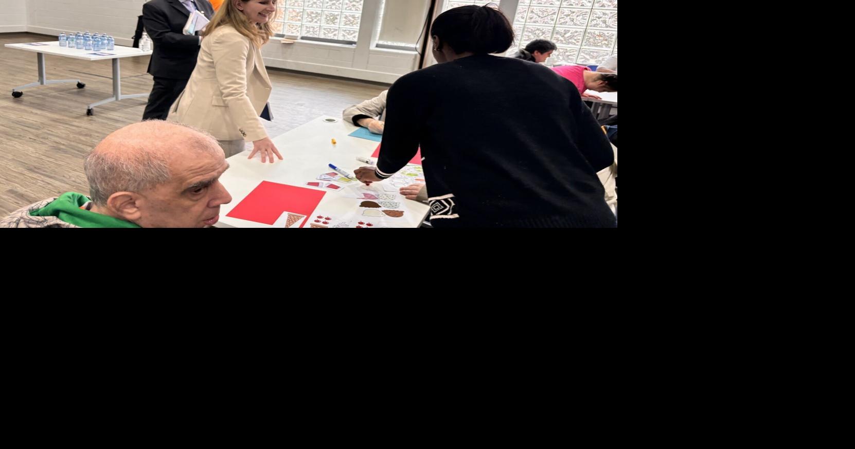 MPP Laura Smith congratulates Reena on centre upgrades