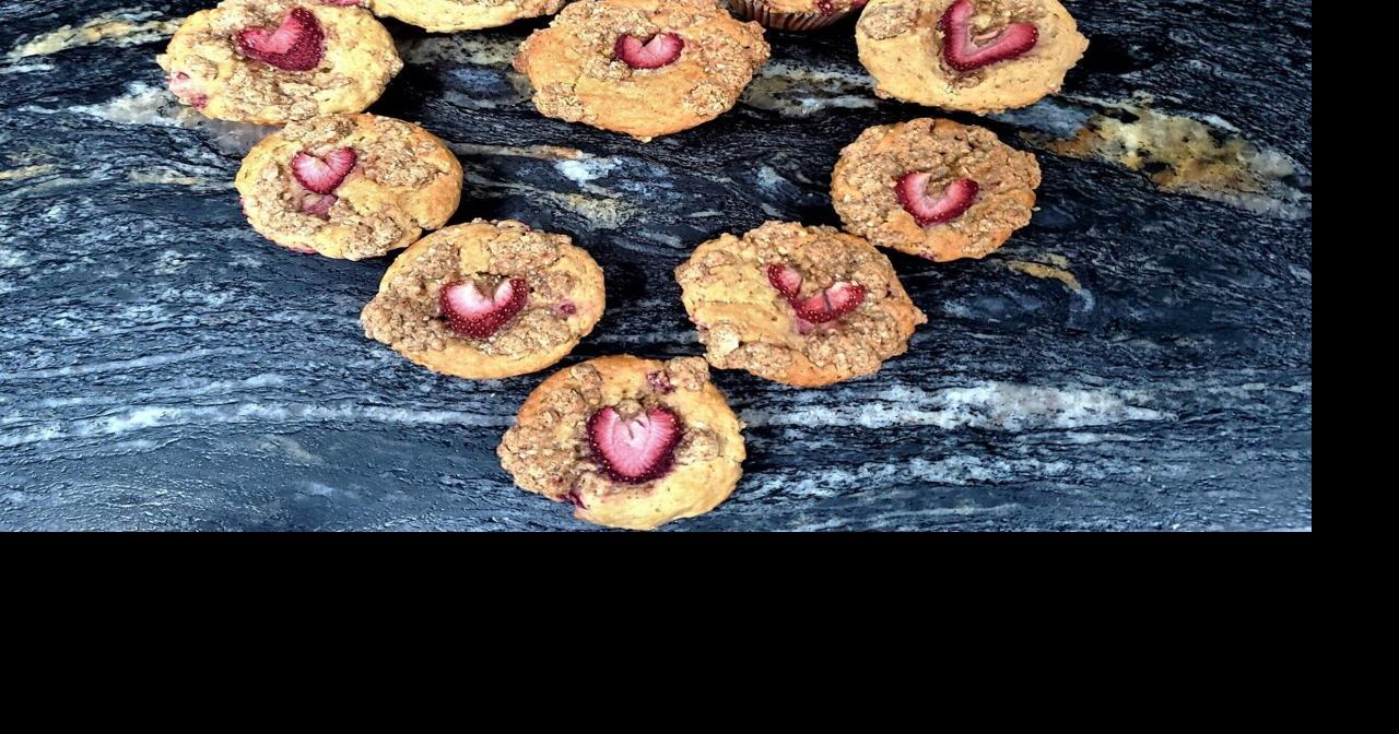Heart-shaped strawberry muffins for the love of your life