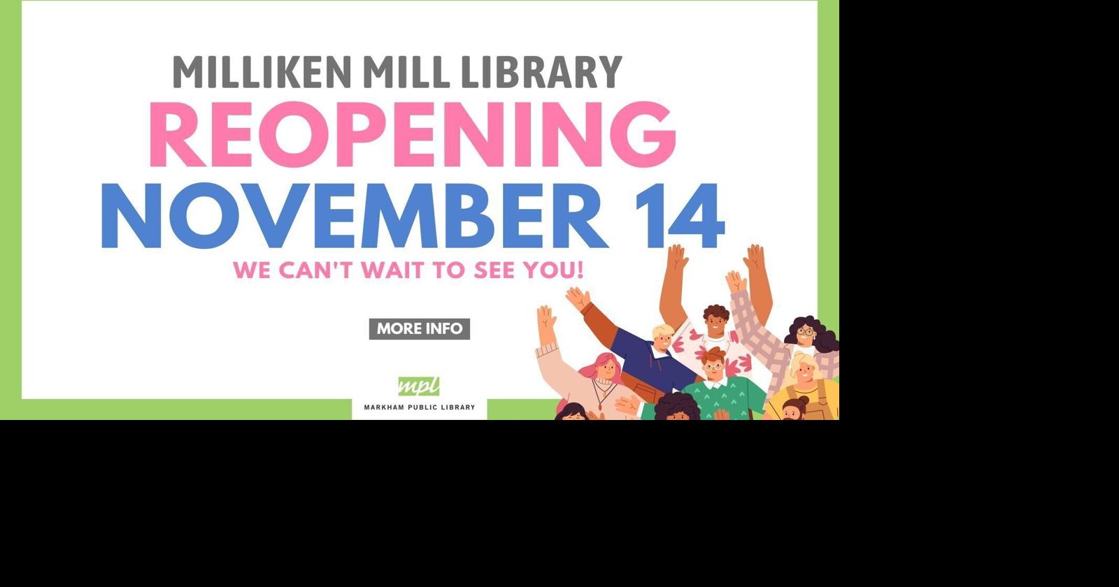 Milliken Mills Library reopens after 2 years and 8 months of closure