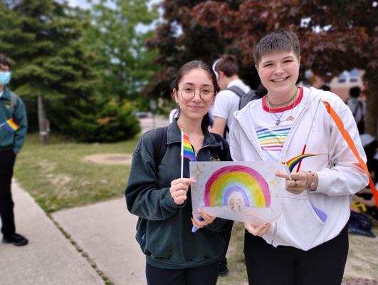 YCDSB students 'walk out for action' to support 2SLGBTQ+ community